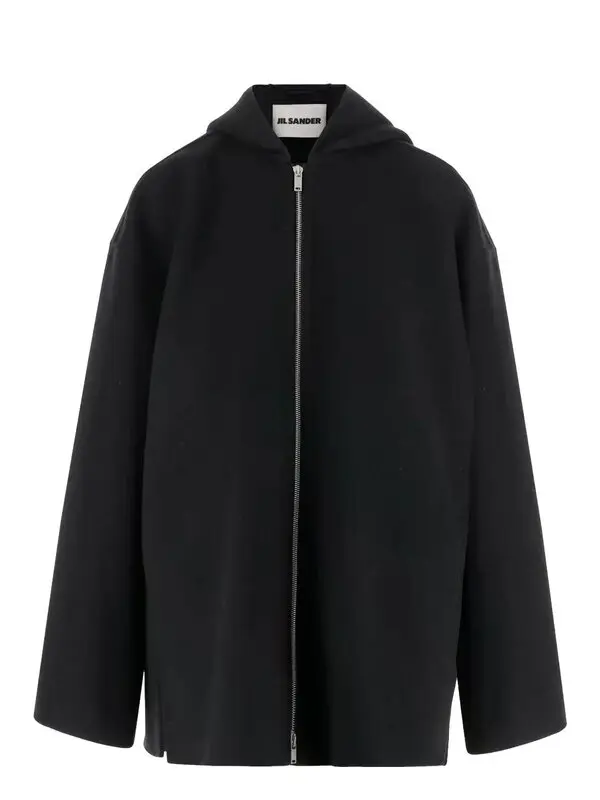 JIL SANDER Hooded Wool Jacket - Black