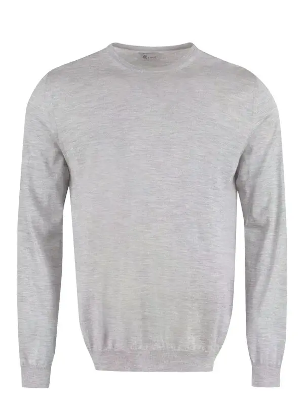 THE (ALPHABET) Fine Knit Crew-neck Sweater - Grey