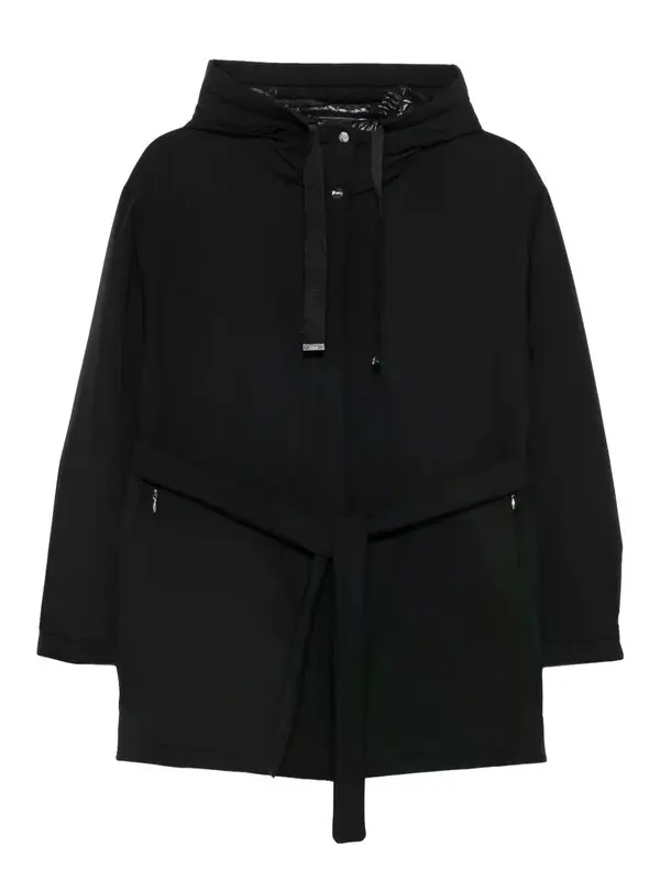 Herno Hooded Belted Jacket - Black