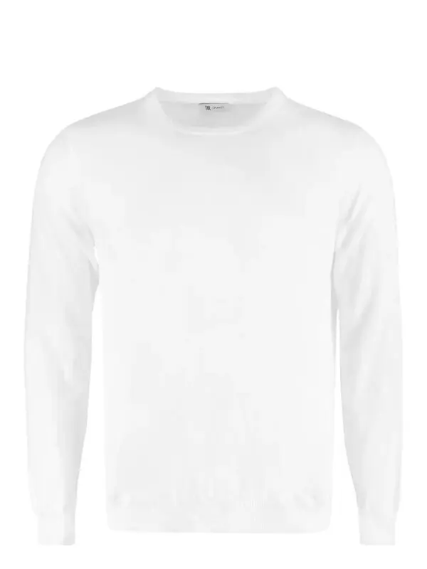 THE (ALPHABET) Crew-neck Cotton Jumper - White