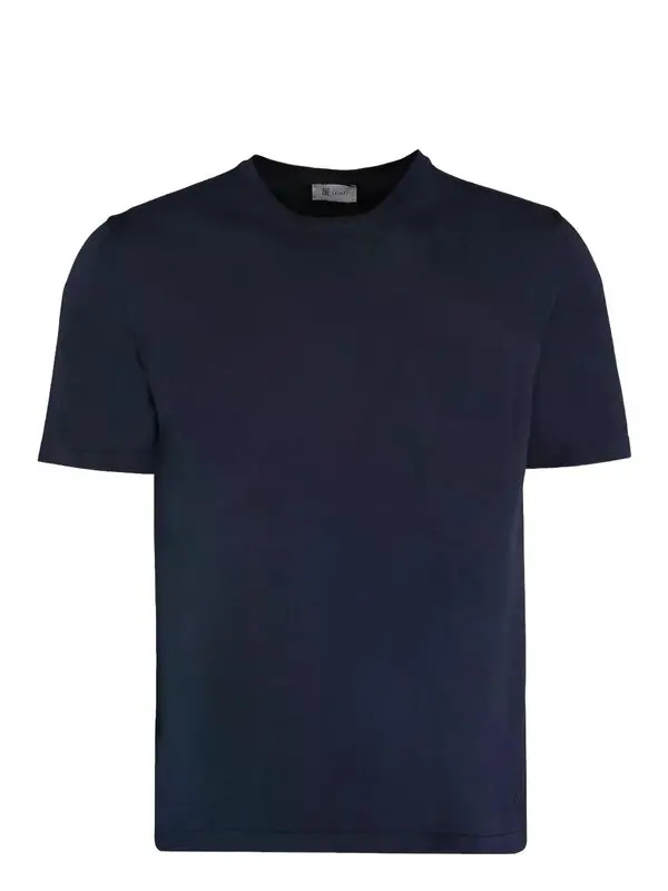 THE (ALPHABET) Knit Cotton T-shirt - Blue