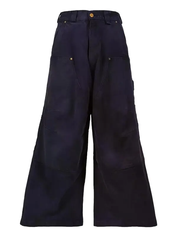 WILLY CHAVARRIA Cotton Wide-leg Trousers - Blue