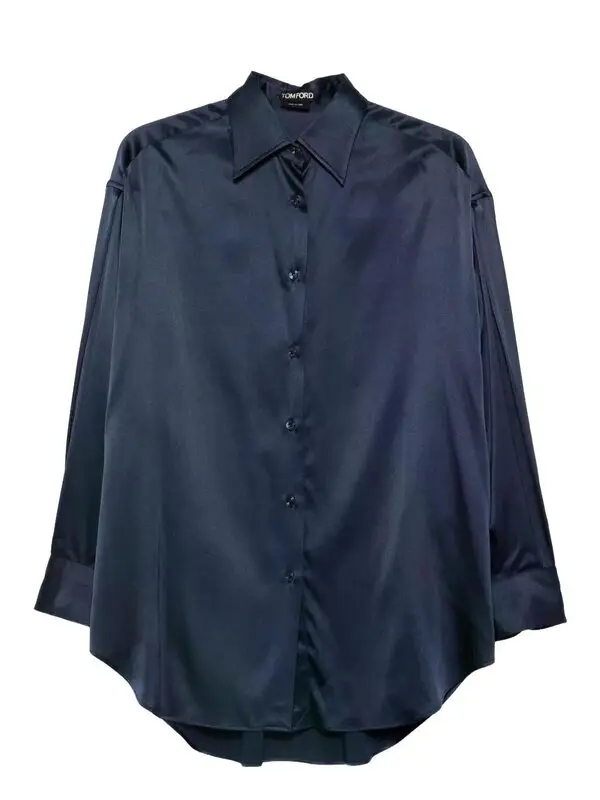 TOM FORD Silk-blend Shirt - Blue