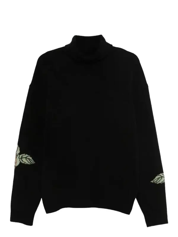 Nanushka Rose-embellished Wool Sweater - Black