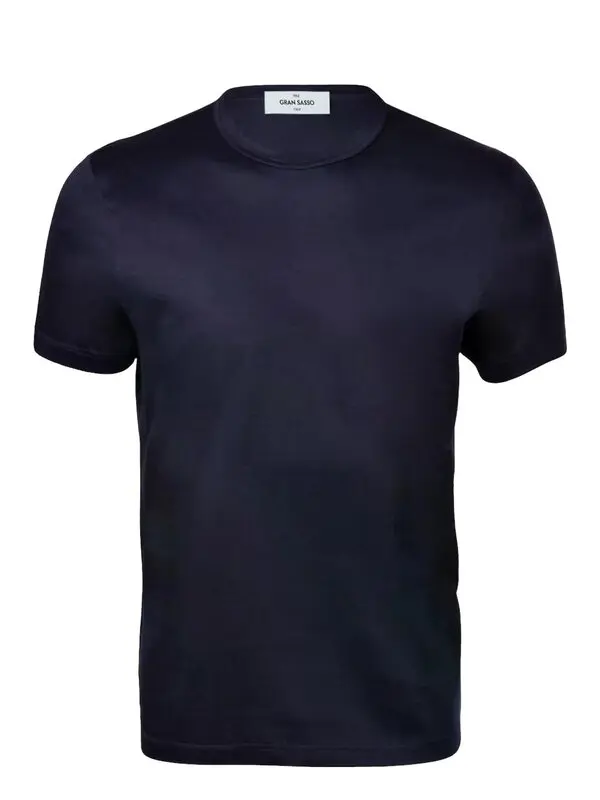 GRAN SASSO Cotton Crew-neck T-shirt - Blue
