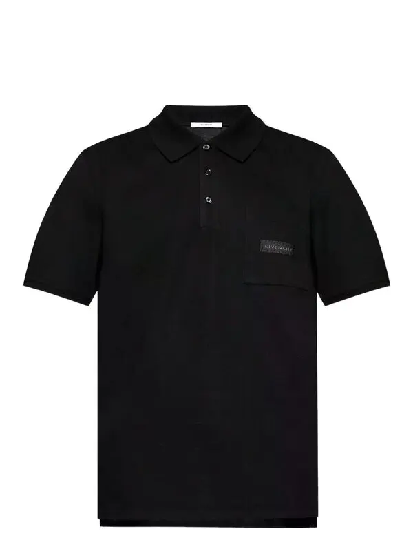 Givenchy Logo-patch Polo Shirt - Black