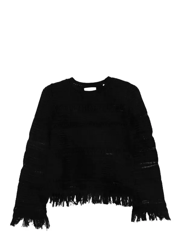 Isabel Marant Azilis Frayed-detail Jumper - Black
