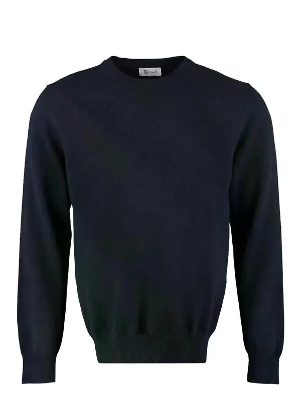 THE (ALPHABET) Crew-neck Cashmere Jumper - Blue