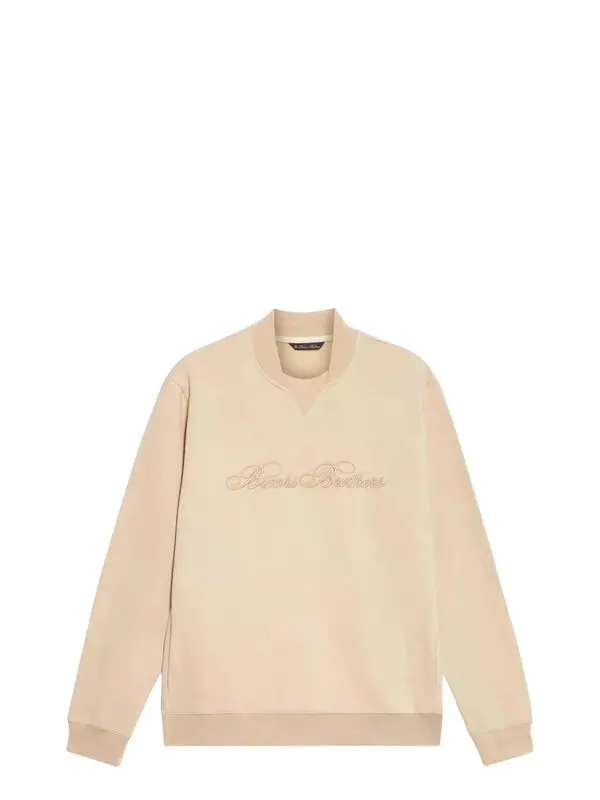 Brooks Brothers Logo-embroidered Crewneck Sweatshirt - Neutrals