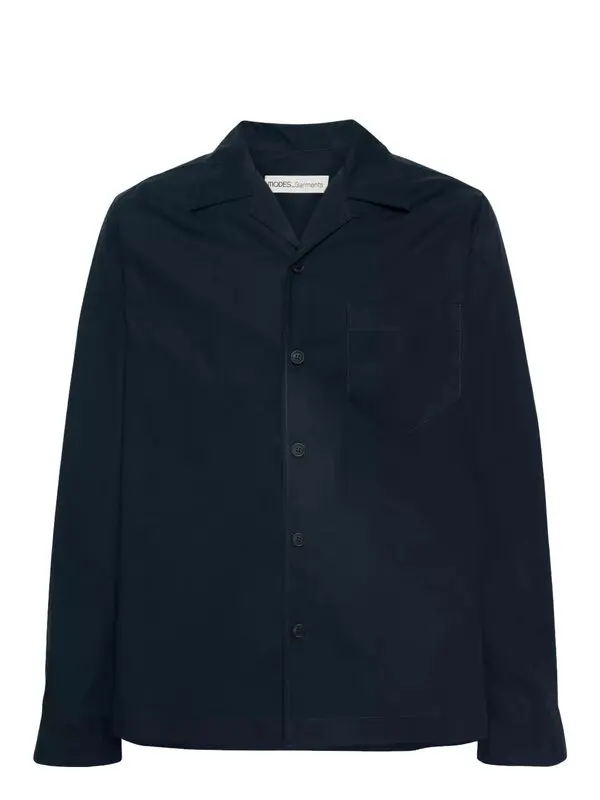 MODES Camp-collar Poplin Shirt - Blue