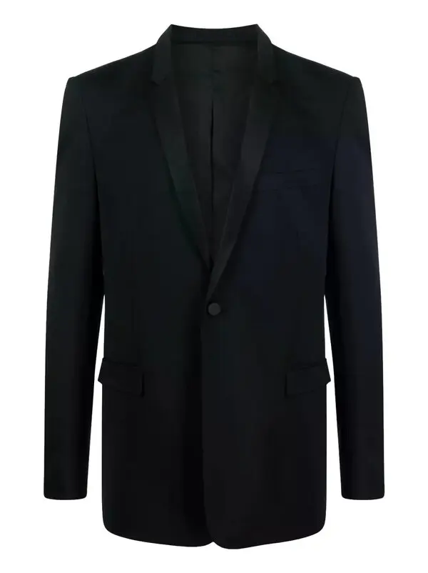 MODES Satin-trim Single-breasted Blazer - Black