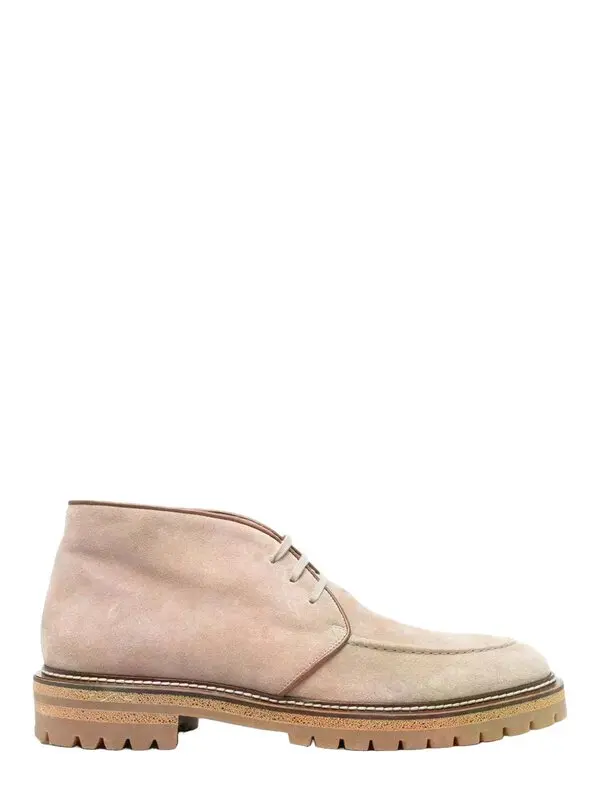 Eleventy Suede Leather Lace-up Boots - Brown