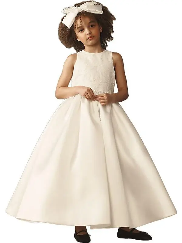 PRINCESS DALIANA Lennox Satin And Organza Bow-back Dress - Off White