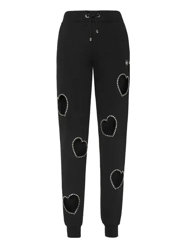 Philipp Plein Heart Cut-out Track Pants - Black