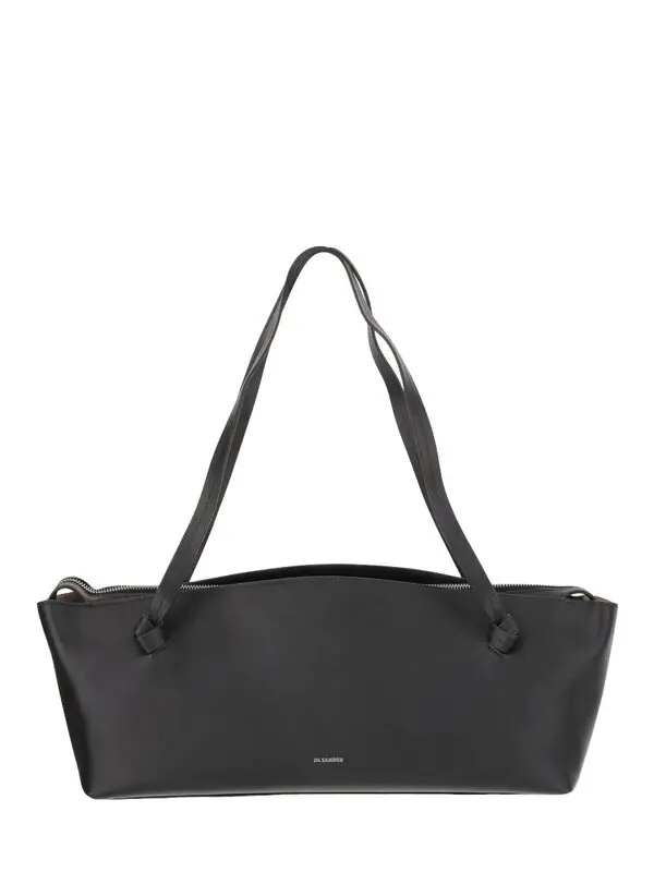 JIL SANDER Big Joanna Leather Shoulder Bag - Black