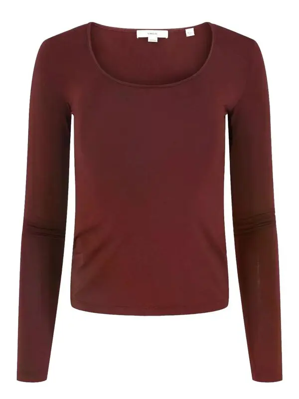 Vince Long-sleeved Scoop Neck T-shirt - Red