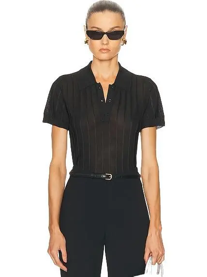 FRAME The Ribbed Polo - Black