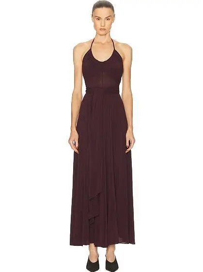 Alaïa Halter Maxi Dress - Bordeaux