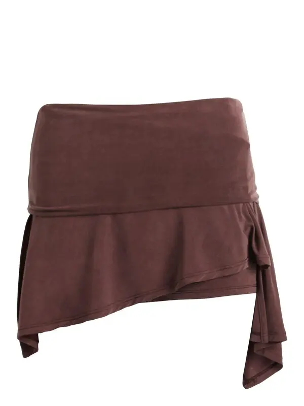 PEACHY DEN Kylie Handkerchief Hem Skort - Mahogany