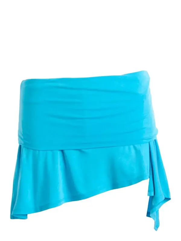 PEACHY DEN Asymmetric Hem Skort - Ocean