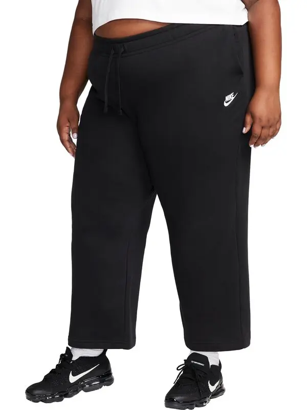 Nike Sportswear Club Fleece Mid-rise Wide-leg Sweatpants - Black