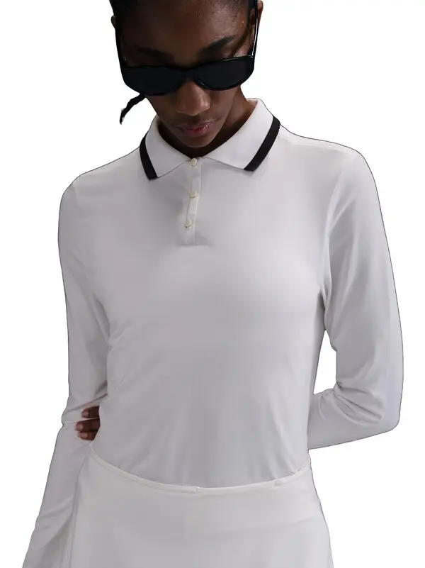 Nike Dri-fit Uv Protection Long-sleeve Golf Polo - White