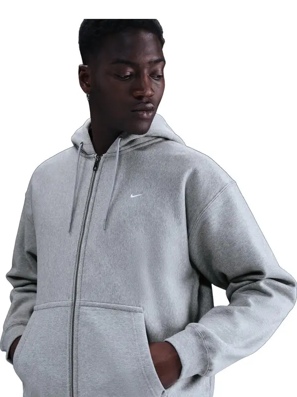 Nike Solo Swoosh Full-zip Fleece Hoodie - Grey