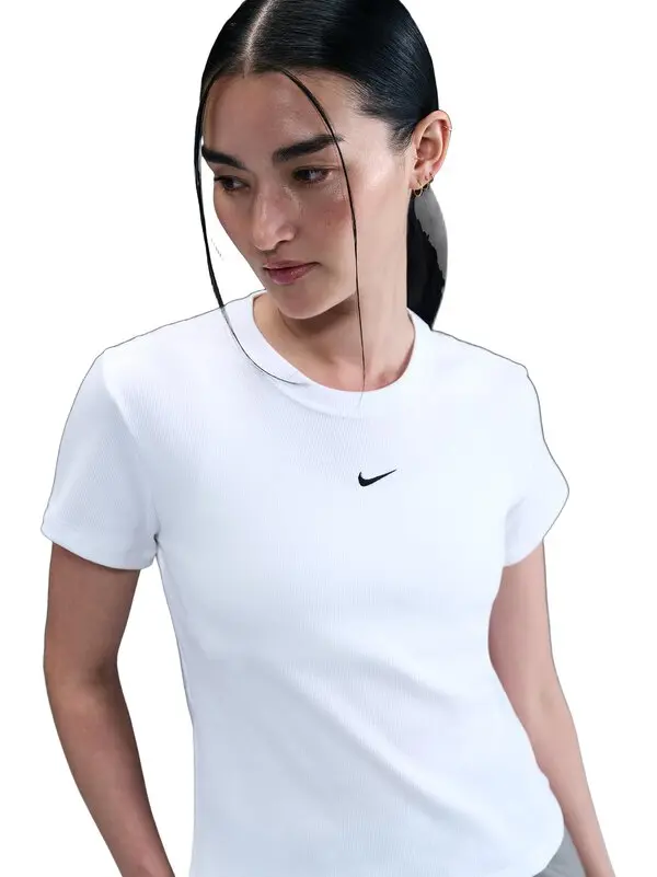 Nike Sportswear Tight Ribbed Short-sleeve T-shirt - White