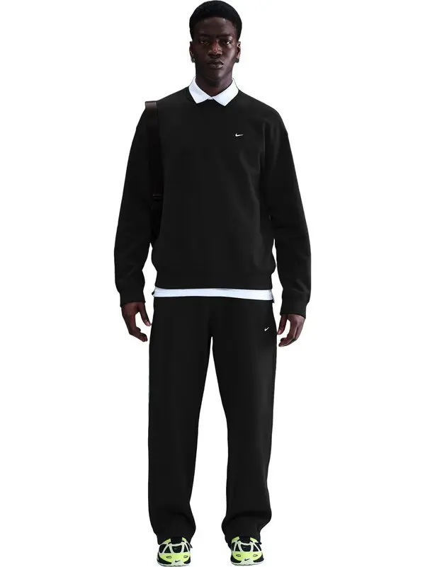 Nike Solo Swoosh Fleece Open-hem Pants - Black