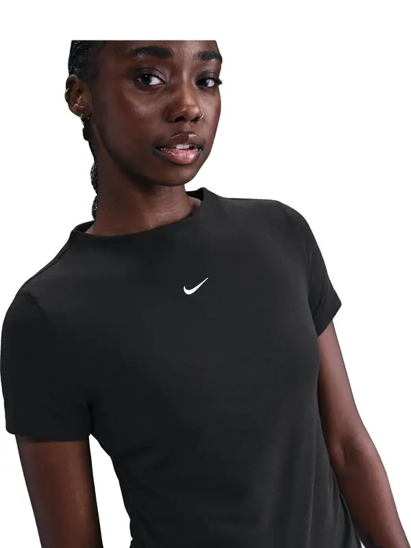 Nike Sportswear Chill Knit Tight Short-sleeve Mock-neck Top - Black