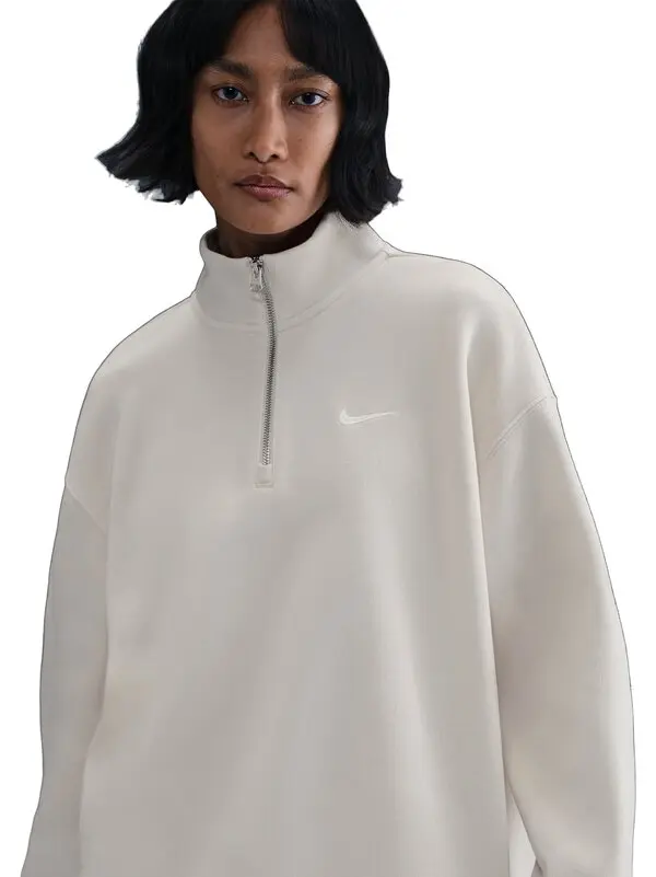 Nike Sportswear Phoenix Fleece Oversized 1/4-zip Long Sweatshirt - Brown