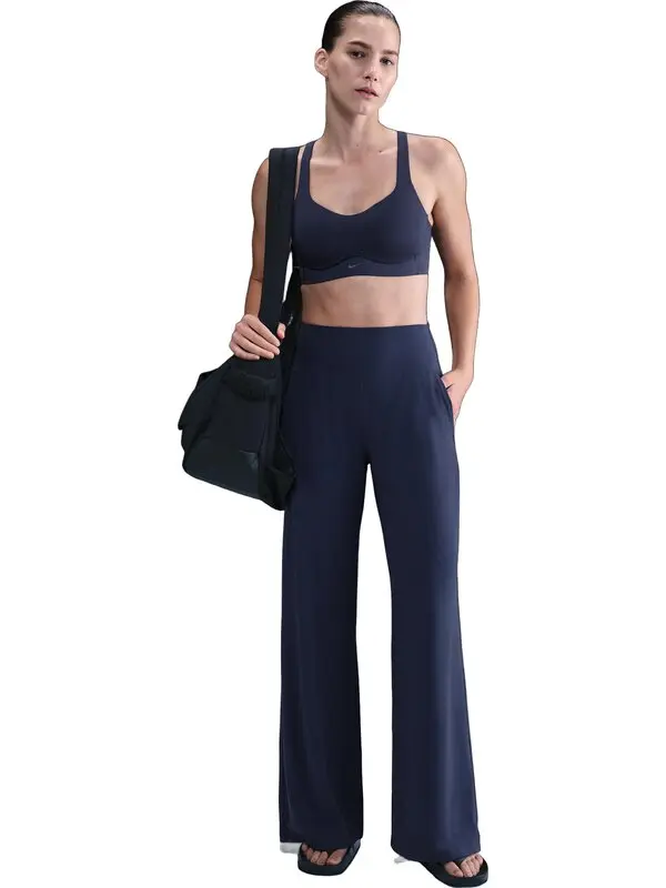 Nike Zenvy Dri-fit High-waisted Wide-leg Pants - Blue