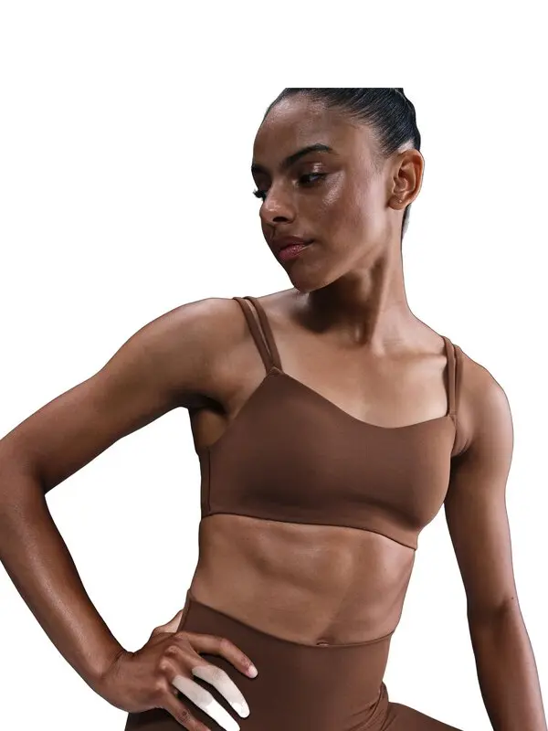 Nike Zenvy Strappy Light-support Padded Sports Bra - Brown