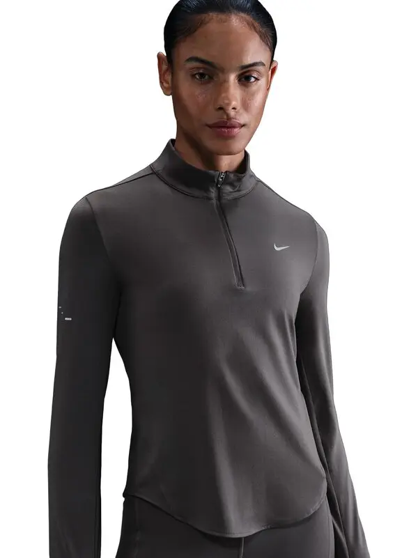 Nike Dri-fit Uv 1/4-zip Running Top - Grey