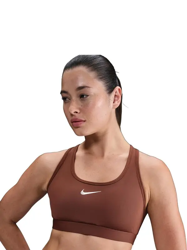 Nike Swoosh Medium Support Padded Sports Bra - Brown