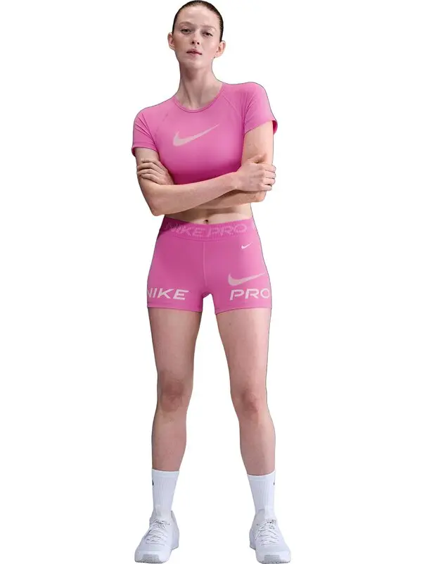 Nike Pro Mid-rise 3" Biker Shorts - Pink