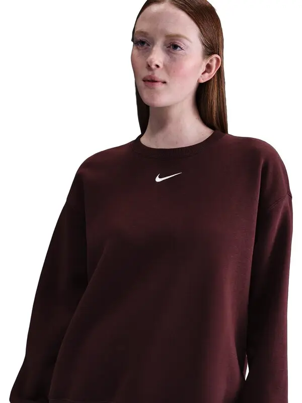 Nike Sportswear Phoenix Fleece Oversized Crew-neck Sweatshirt - Red