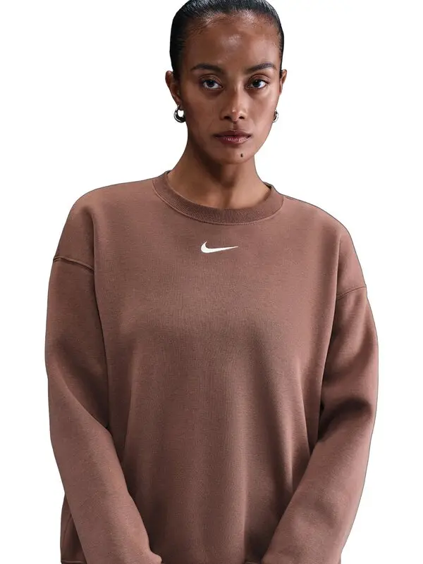 Nike Sportswear Phoenix Fleece Oversized Crew-neck Sweatshirt - Brown