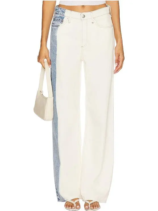 Rag & Bone Featherweight Logan Wide Leg Jeans - Bleach Stripe