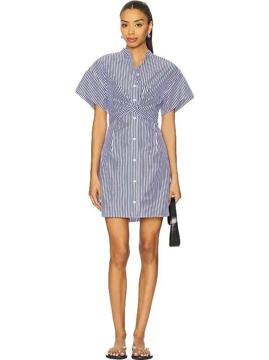 Rag & Bone Gretchen Stripe Poplin Dress - Navy Stripe