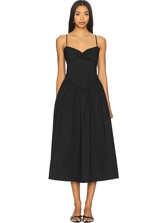 CAMILA COELHO Moroccan Midi Dress - Black