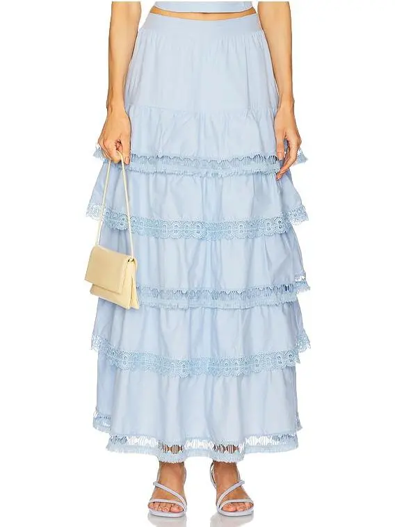 Peixoto Adina Tiered Skirt - Cloud Blue