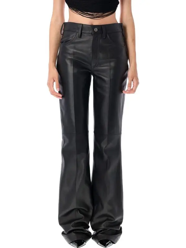 Attico Leather Pants - Black