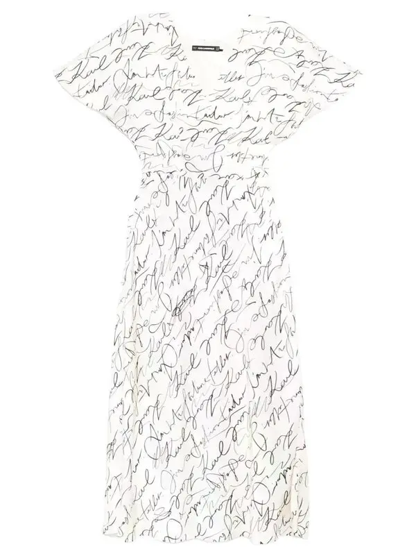 Karl Lagerfeld Scribble-print Midi Dress - White