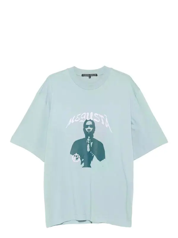 MEGUSTA Prayer Graphic-print T-shirt - Blue
