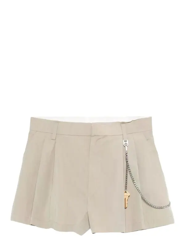 Alexander Wang Pleated Chain-embellished Shorts - Green