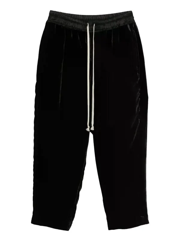 Rick Owens Velvet Drawstring Trousers - Black