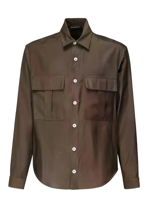 GIULIANO GALIANO Button-flap Pocket Shirt - Brown
