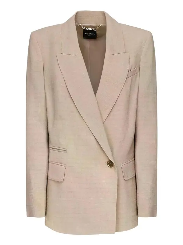 MARCIANO Double-breasted Blazer With Gold-tone Buttons - Neutrals