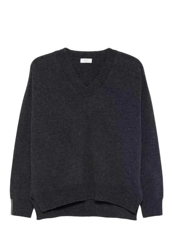 Peserico V-neck Cashmere Sweater - Grey